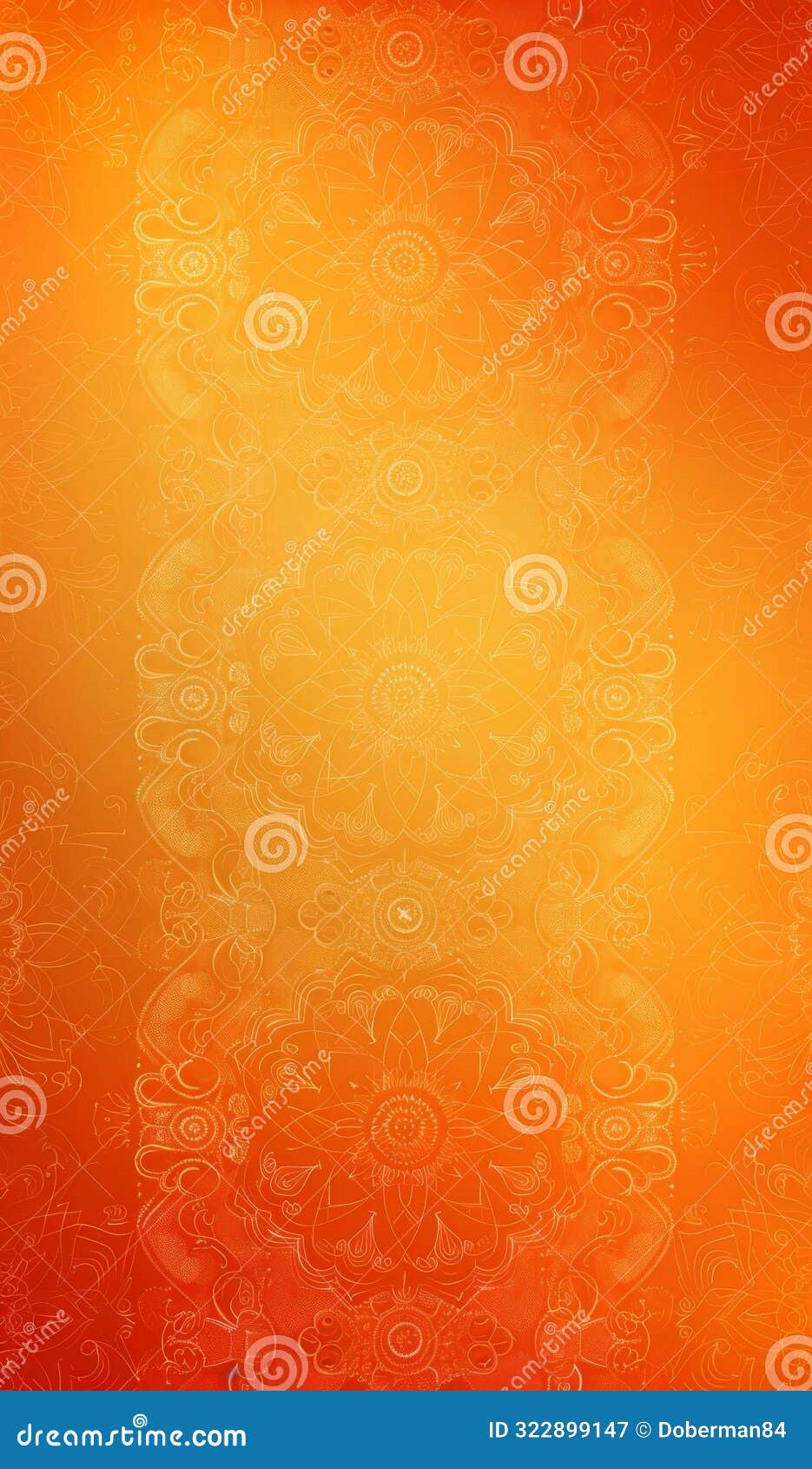 Indian Orange Gradient Background with Intricate Floral Patterns Stock ...