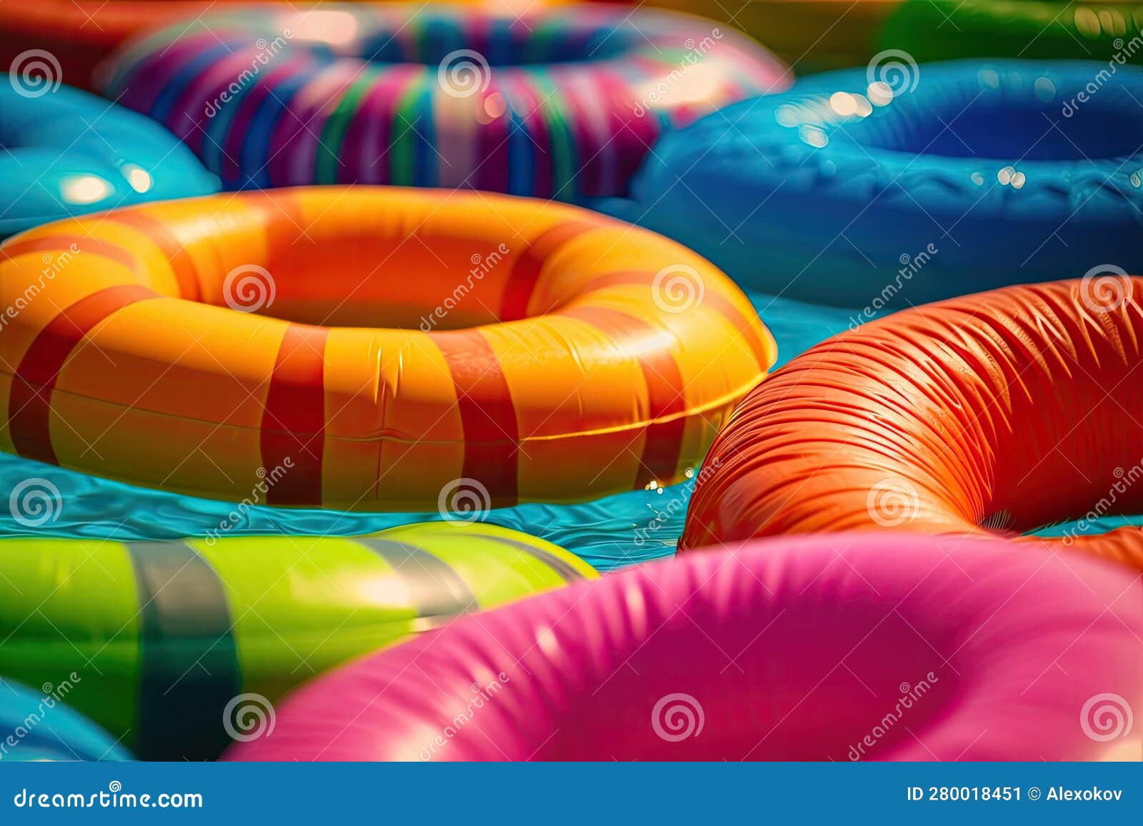 Vibrant Inflatable Pool Floats in Extreme Close-Up for Summer Fun ...
