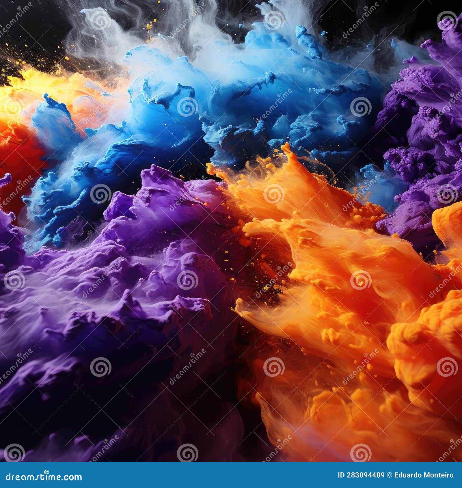 Vibrant Ink and Dye Creating Mesmerizing Abstract Forms Stock ...