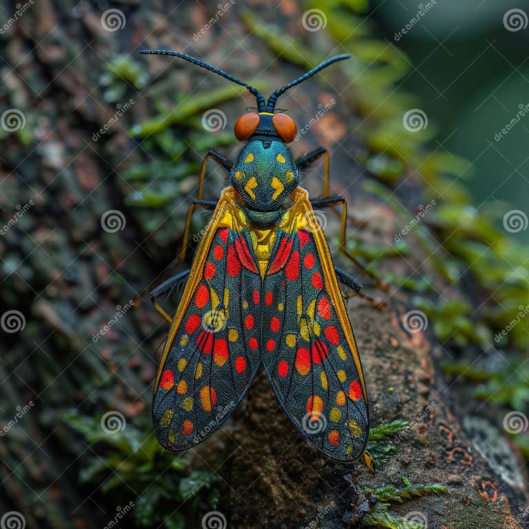 Vibrant Insect with Intricate Patterns Stock Illustration ...