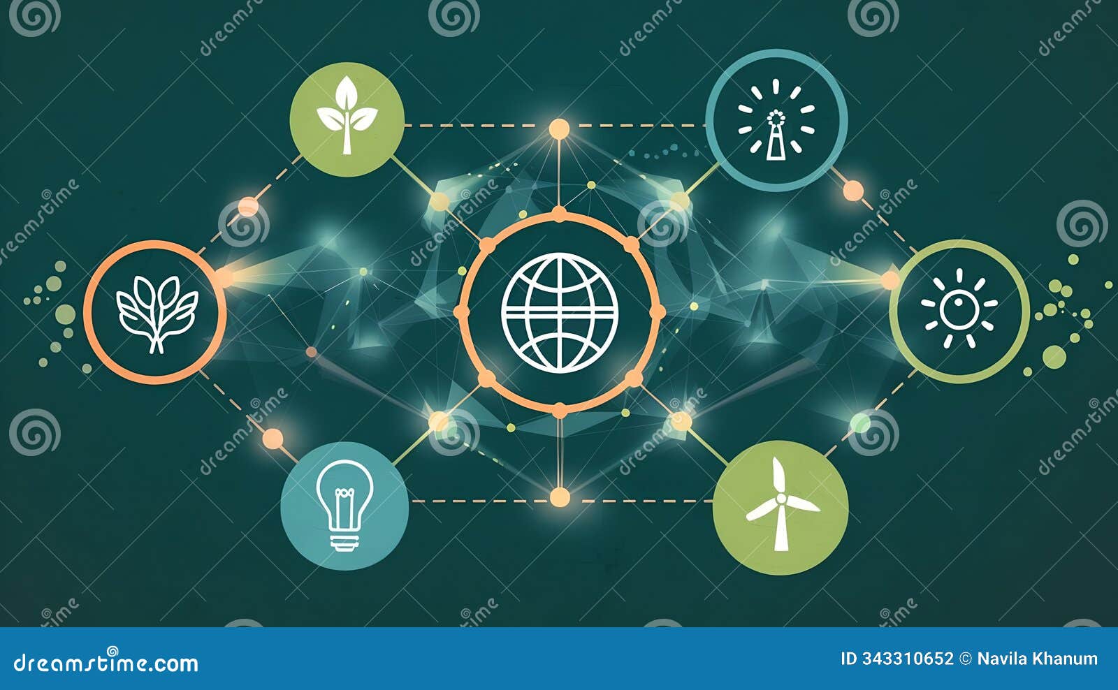 Vibrant And Interconnected Tech Ecosystem Art Stock Image ...