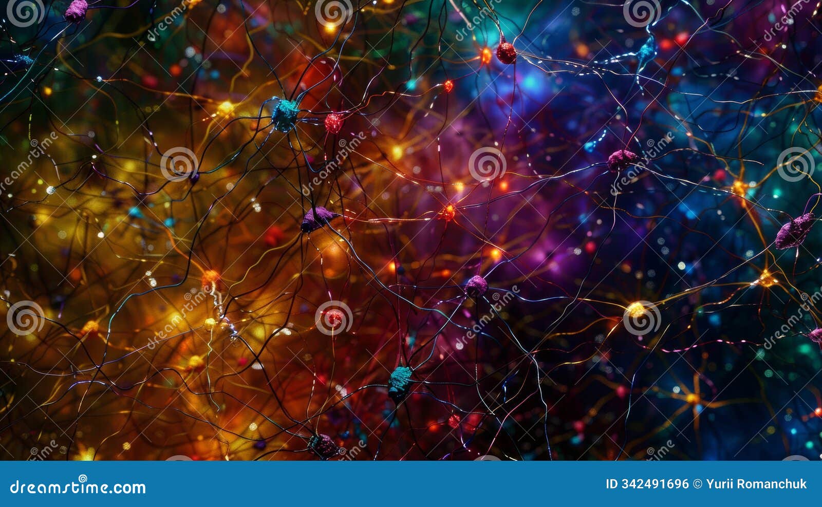 Vibrant Interconnected Neurons Illustrating Dynamic Data Flow And ...