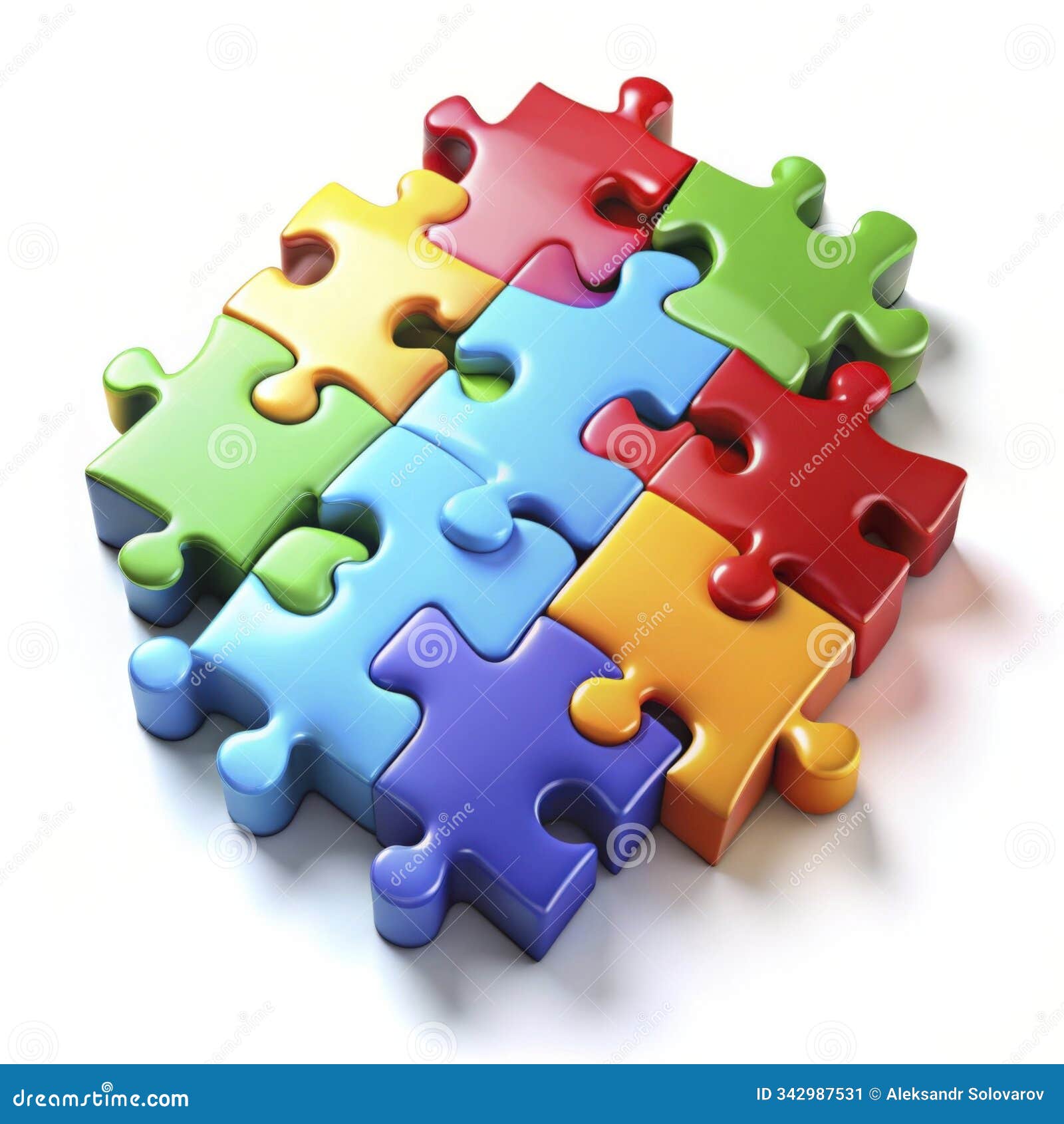 Vibrant, Interconnected Puzzle Pieces Symbolize Collaboration, Problem ...
