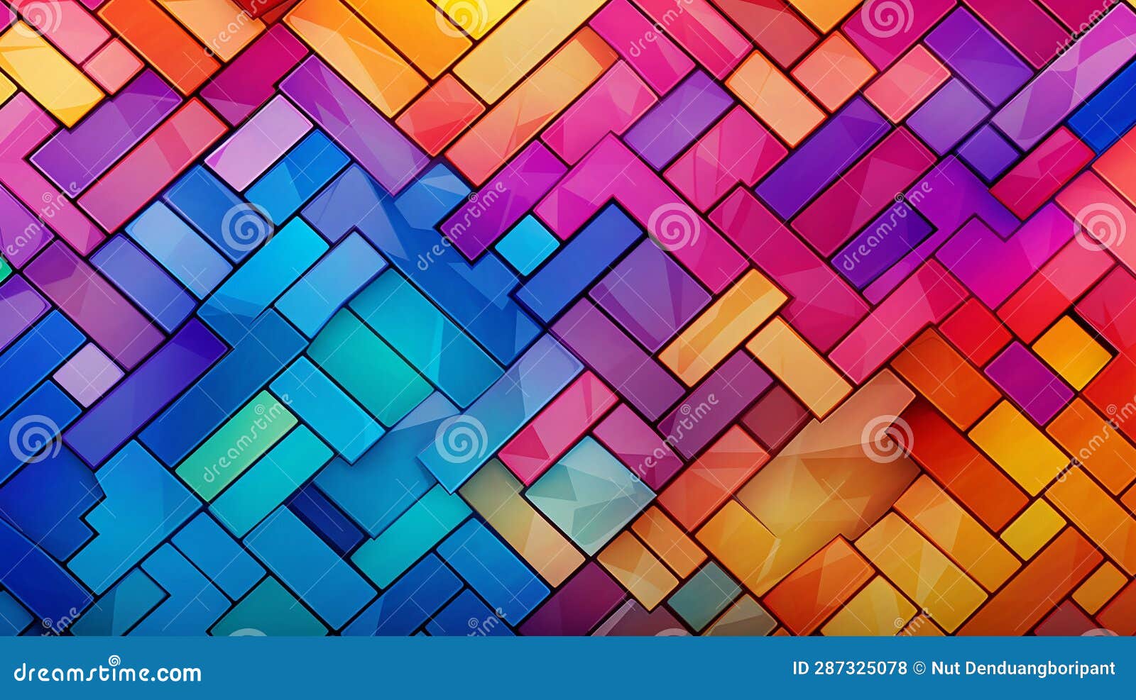 Vibrant Interlocking Patterns Stock Illustration - Illustration of ...