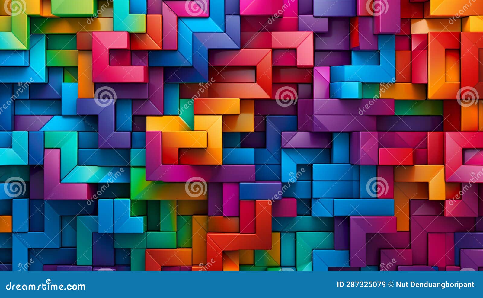 Vibrant Interlocking Patterns Stock Illustration - Illustration of ...