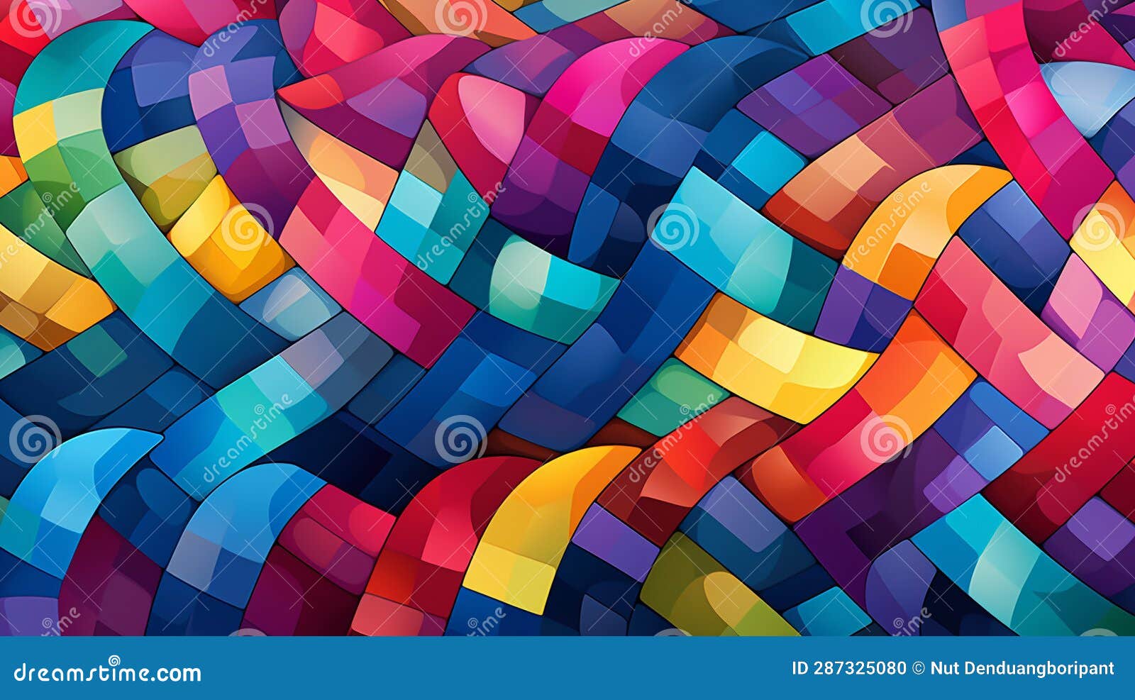 Vibrant Interlocking Patterns Stock Illustration - Illustration of ...