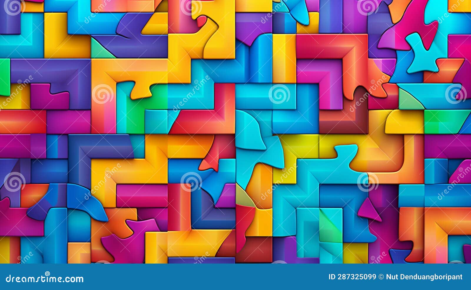 Vibrant Interlocking Patterns Stock Illustration - Illustration of ...