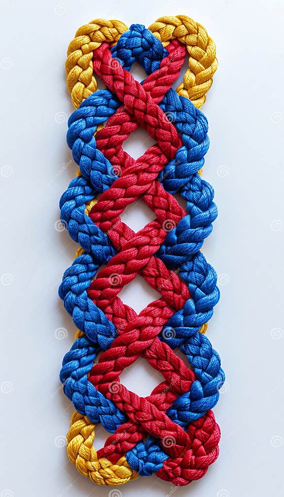 Vibrant Intertwined Ropes on White Backdrop Symbolizing Unity ...