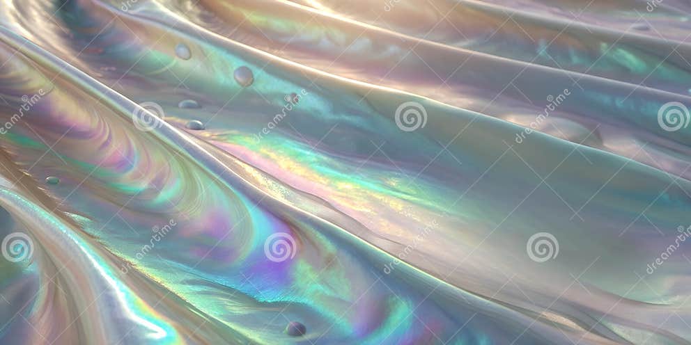 Colorful Iridescent Surface Displaying Shimmering Patterns and ...