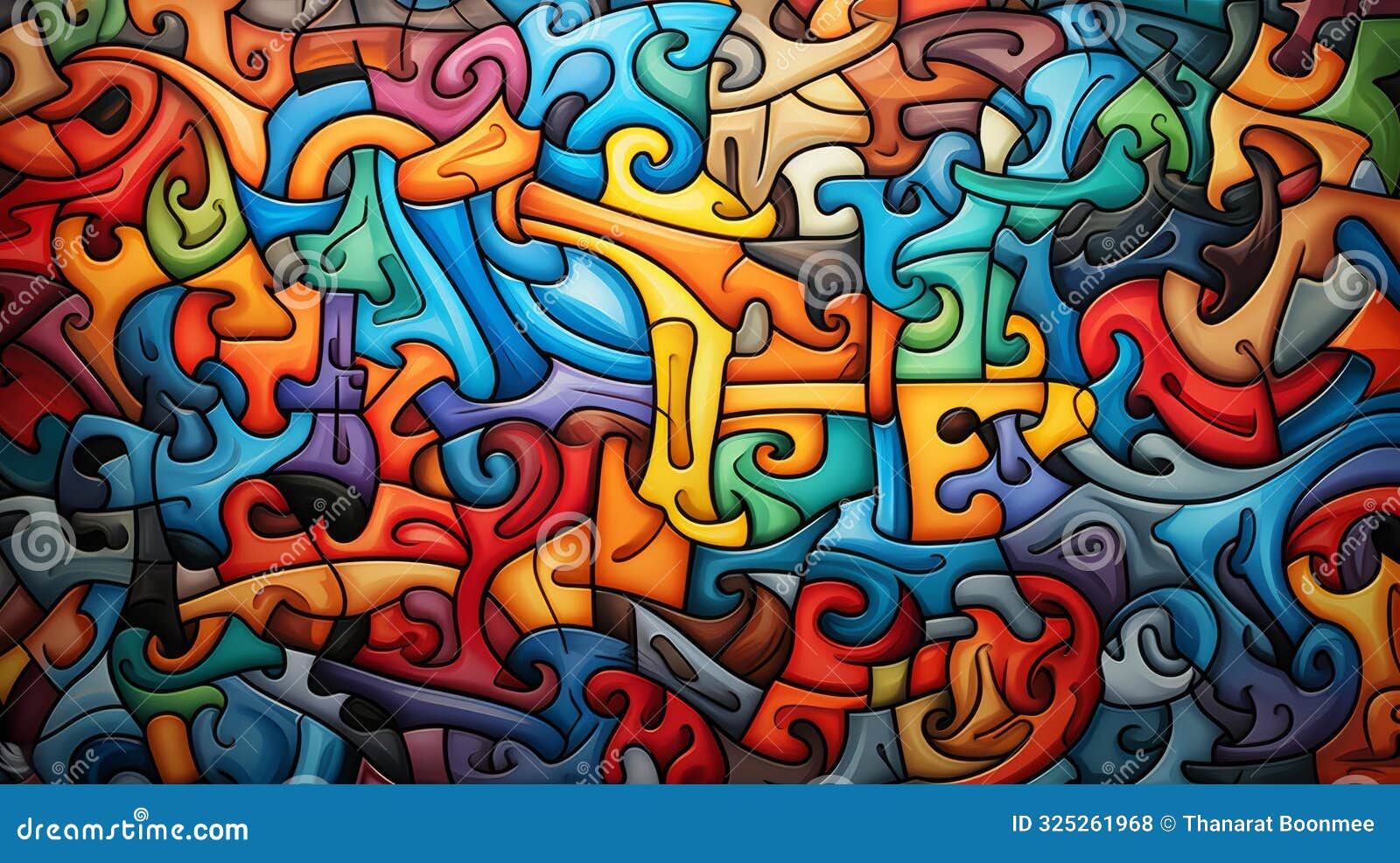 Vibrant Jigsaw Puzzle Illustration Featuring Intricate Textures and ...