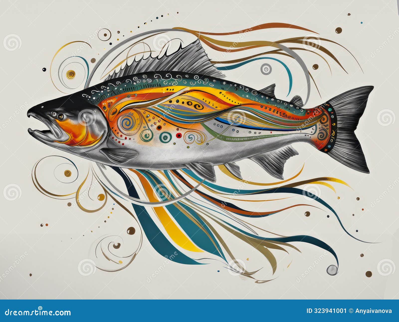 Vibrant Koi Fish with Ornate Patterns in Dynamic Motion - Perfect for ...