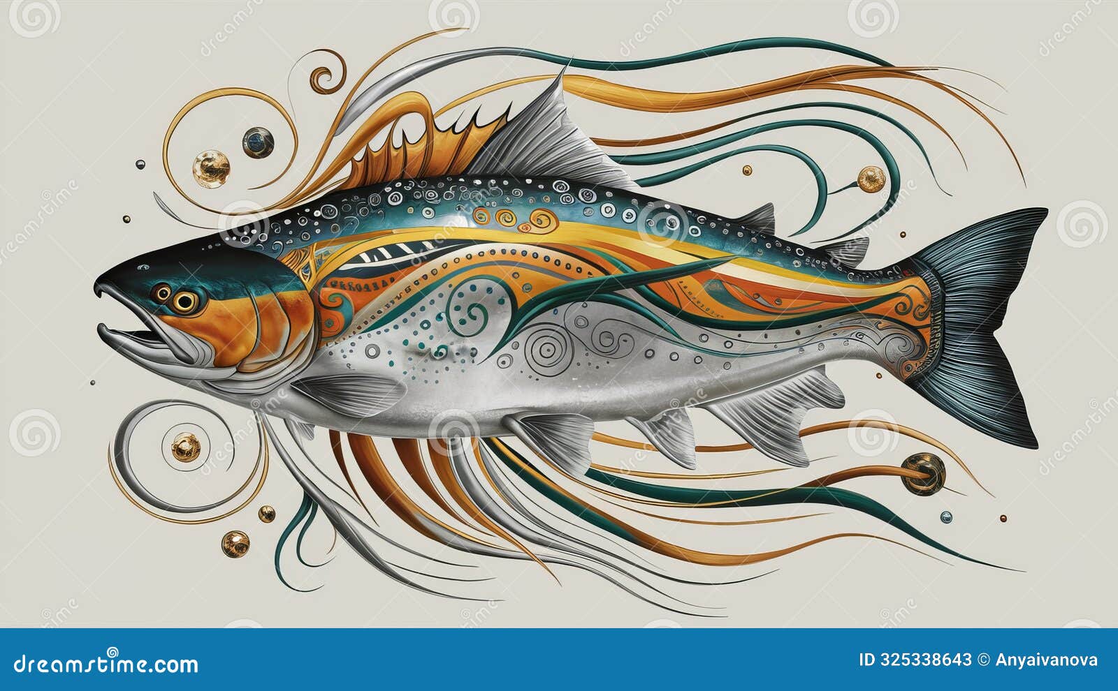 Vibrant Koi Fish with Ornate Patterns in Dynamic Motion - Perfect for ...