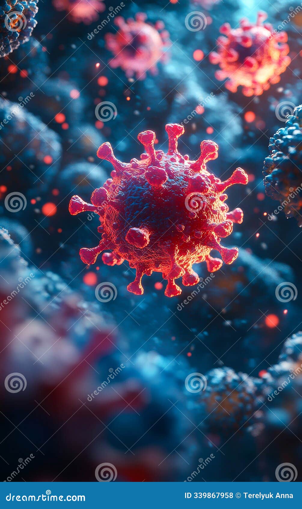 Vibrant Lab View of Viruses Up Close Stock Photo - Image of diagnostics ...