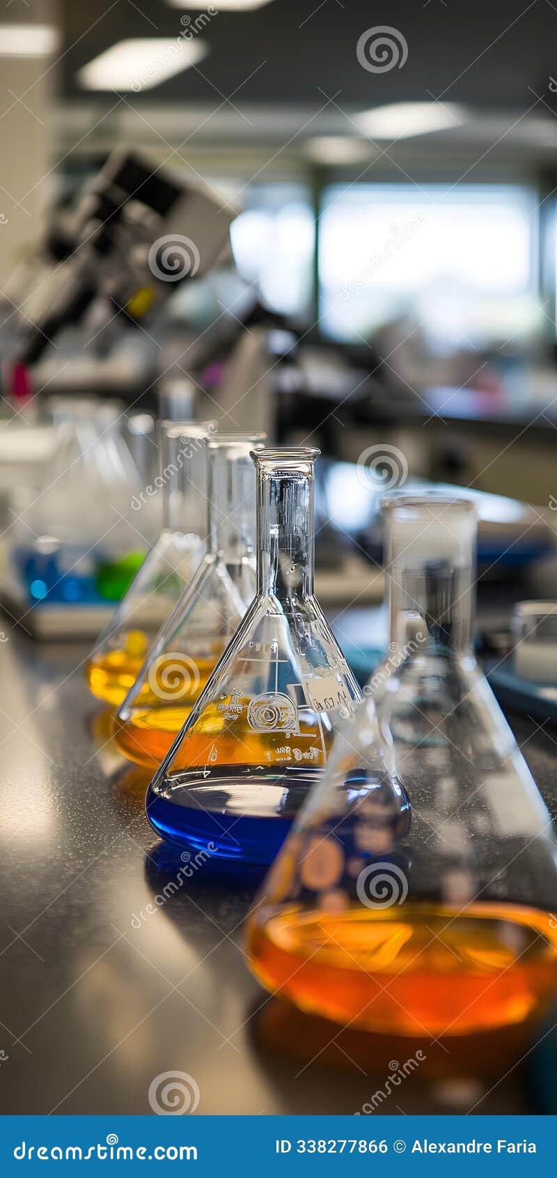 Vibrant Laboratory Scene with Bubbling Colored Liquids Stock ...