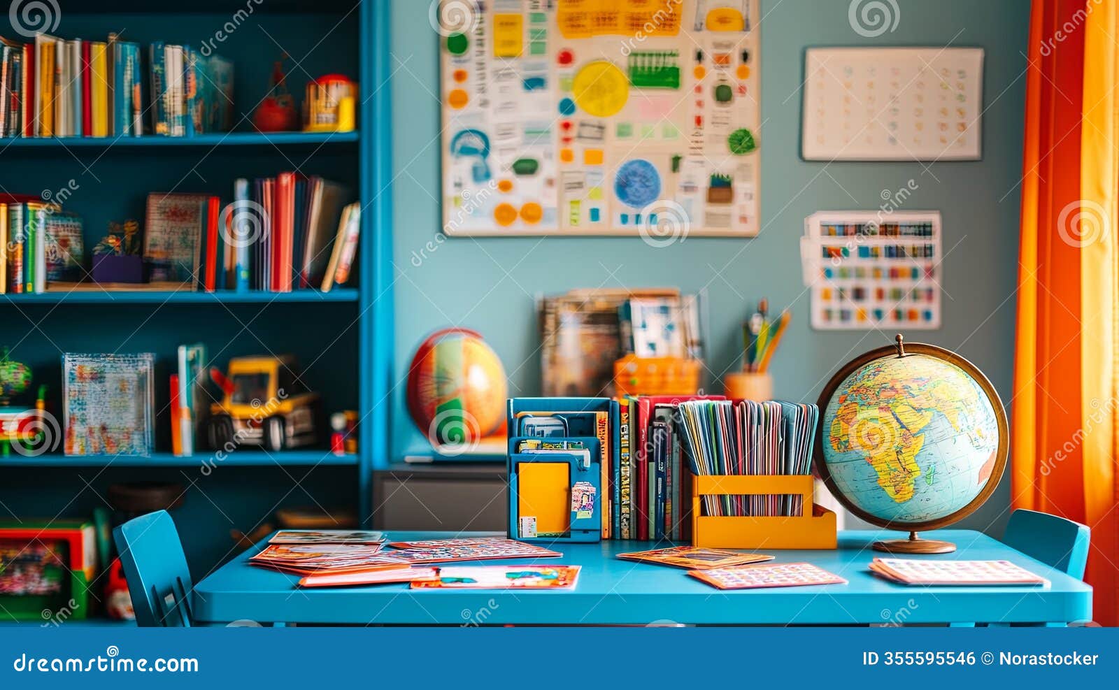 A Vibrant Language Learning Corner With Flashcards, Grammar Books, And ...