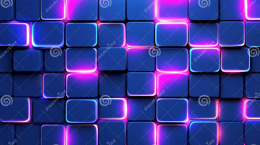 Vibrant Laser Grid Patterns with Neon Glow Effects Stock Illustration ...