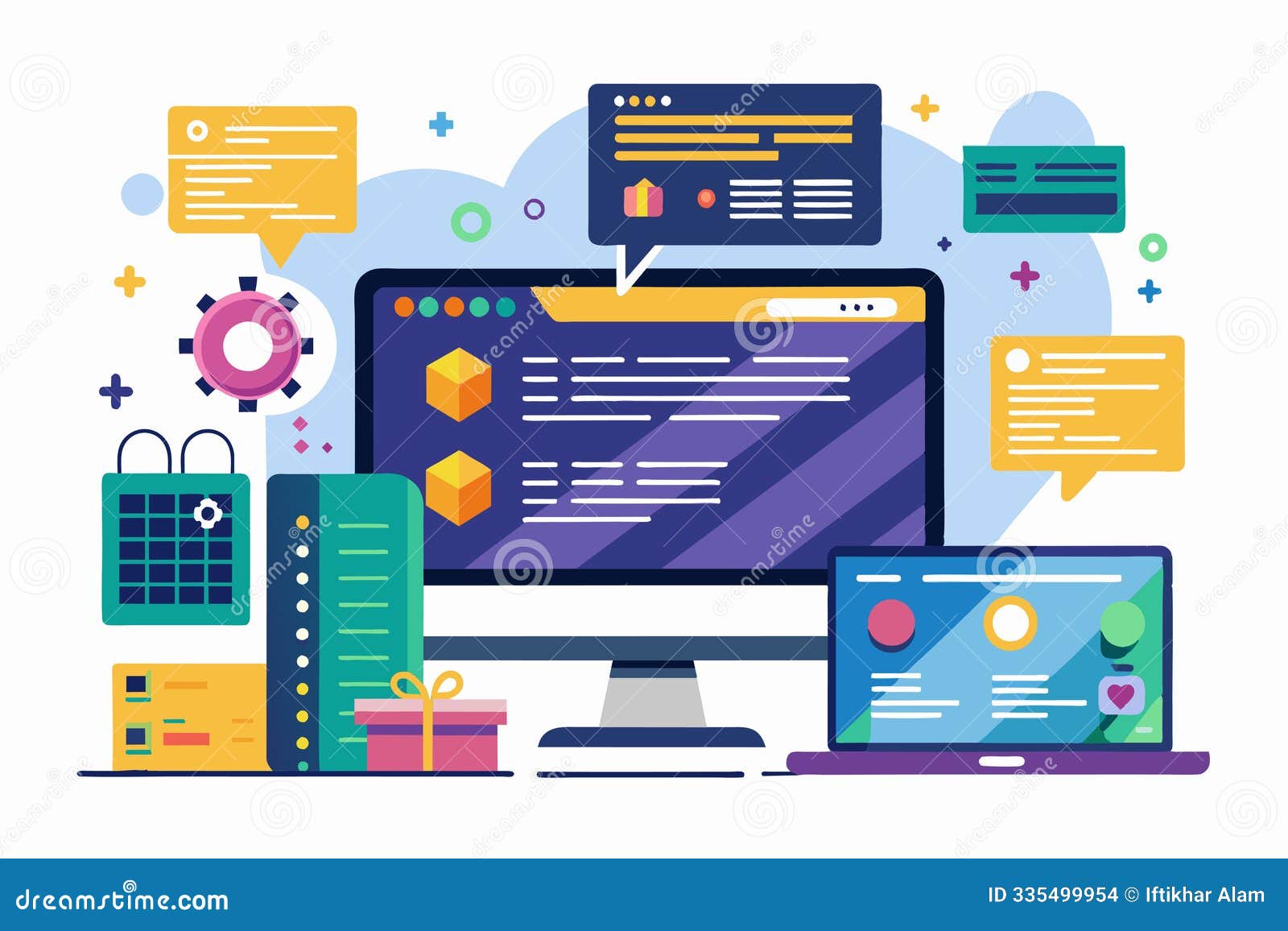 A Vibrant Layout Featuring Customizable Source Code on Computer Screens ...