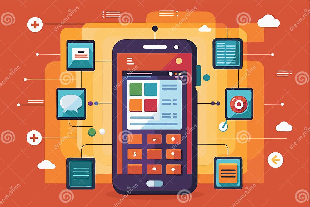 A Vibrant Layout Showcases Various Customizable Elements Around a ...