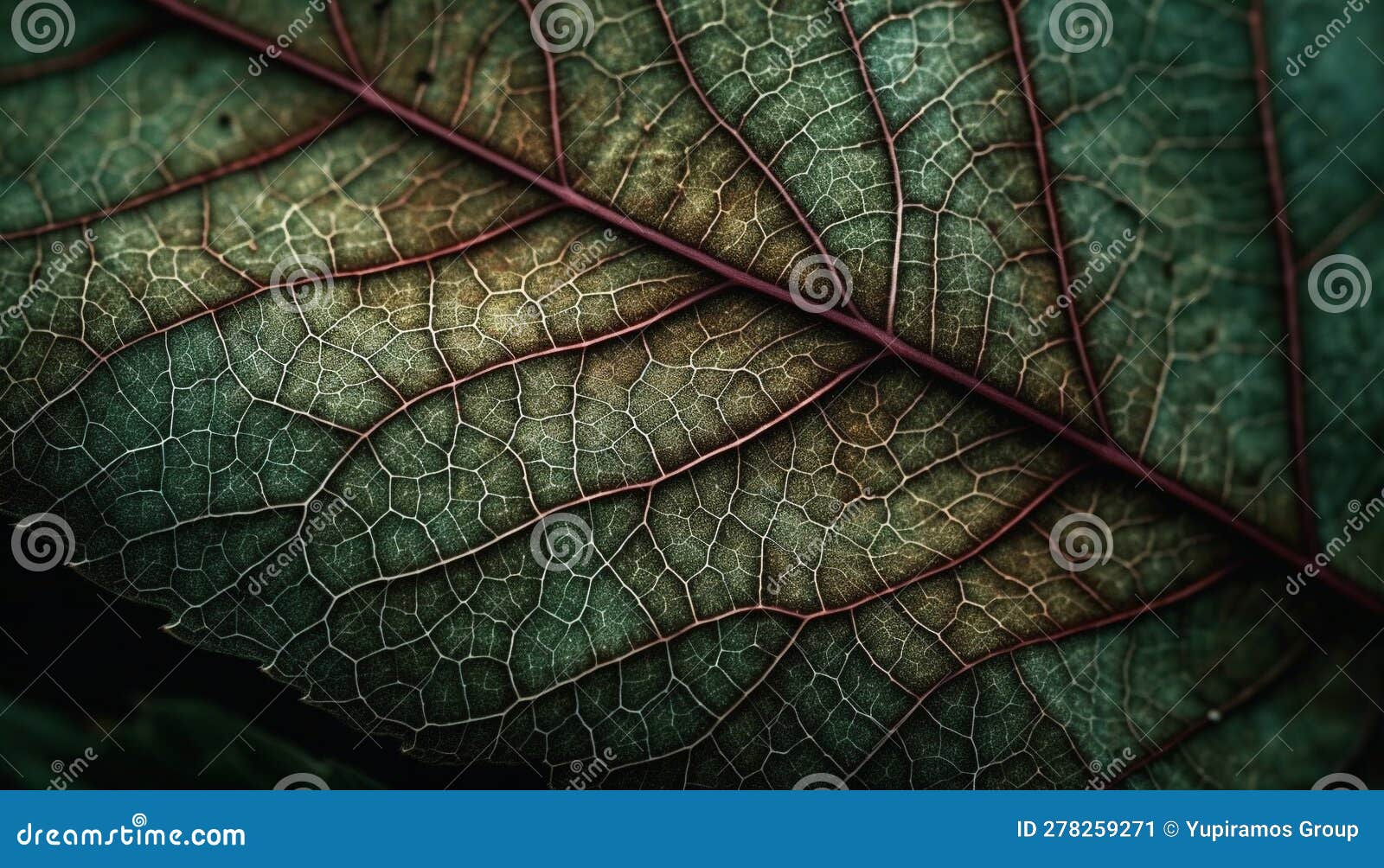 Vibrant Leaf Vein Pattern in Close Up Macro Generated by AI Stock Image ...