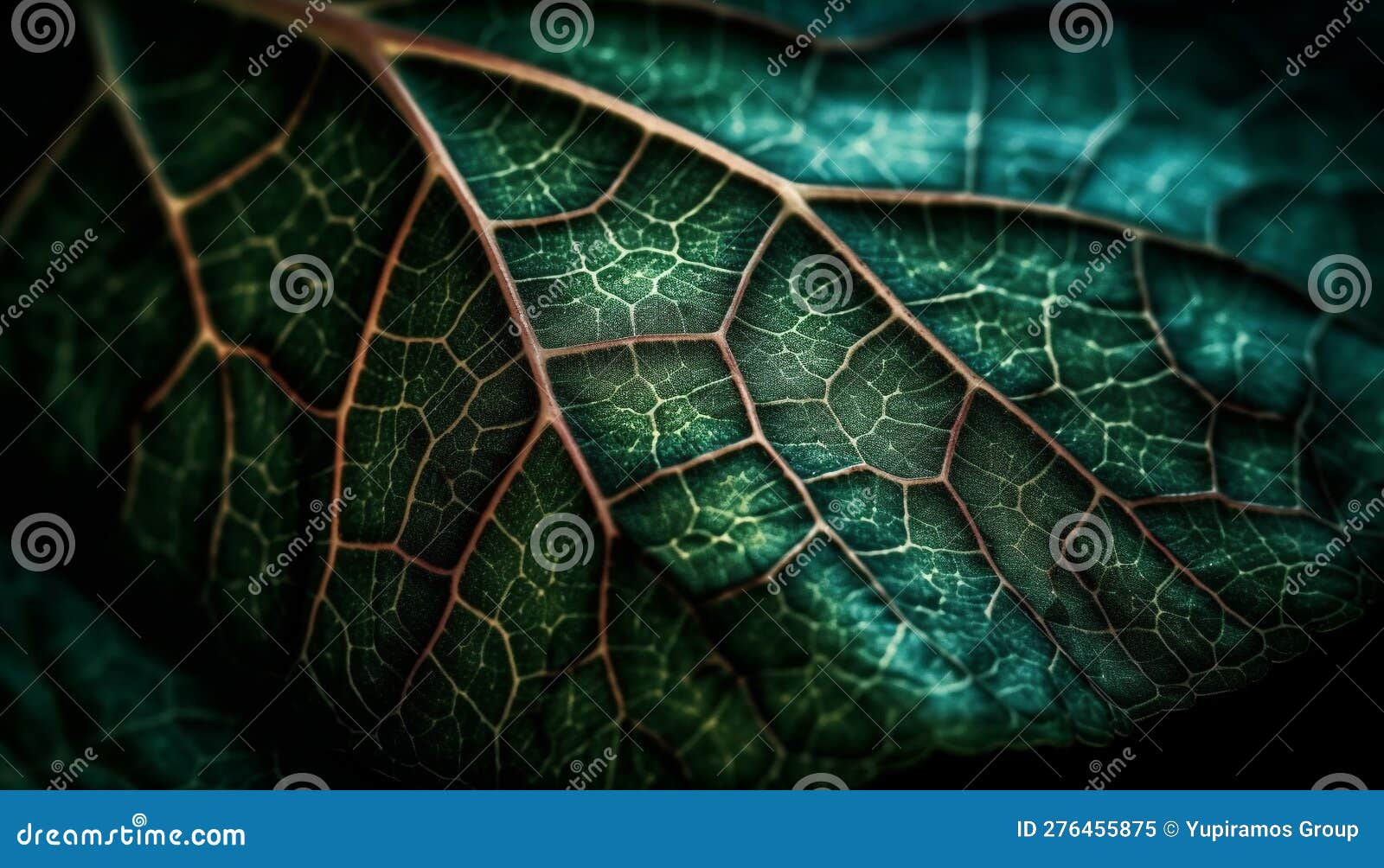 Vibrant Leaf Vein Pattern on Dark Backdrop Generated by AI Stock Image ...