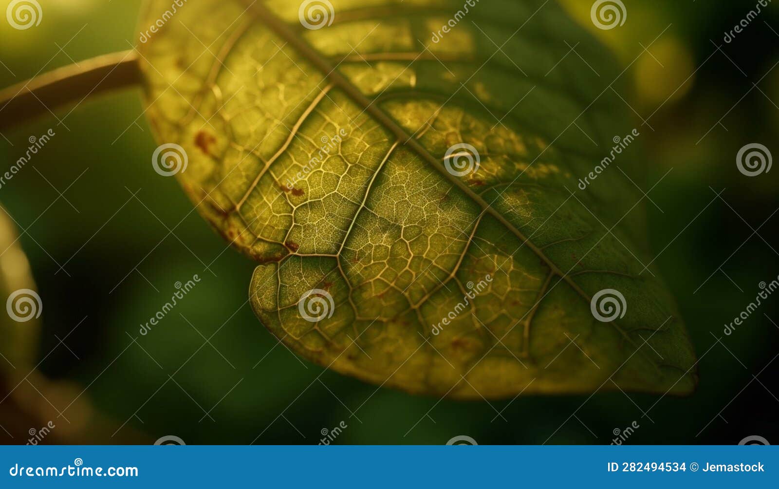 Vibrant Leaf Vein Pattern on Green Plant in Close Up Macro Generated by ...