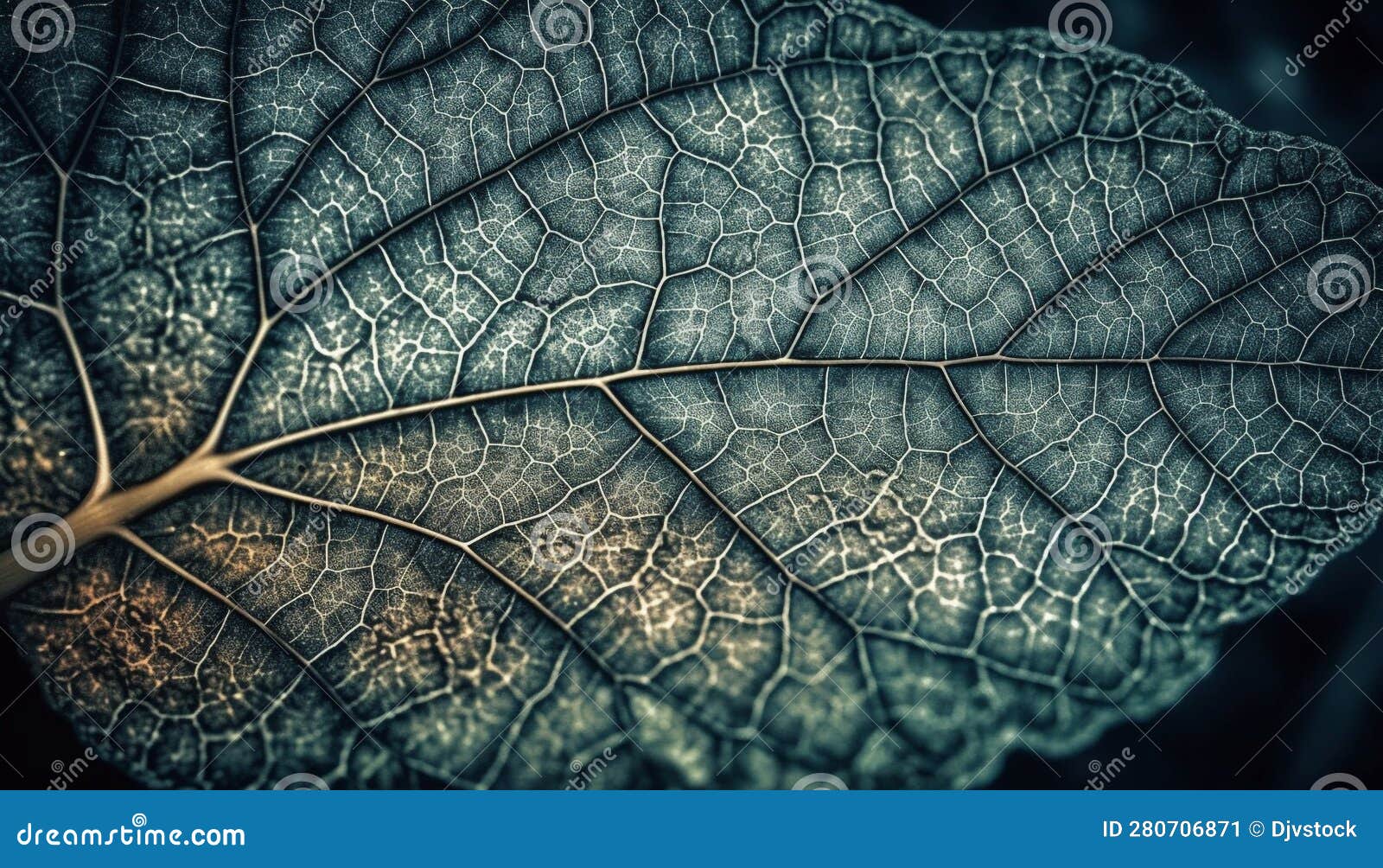 Vibrant Leaf Vein Pattern in Macro, Backlit by Natural Light Generated ...
