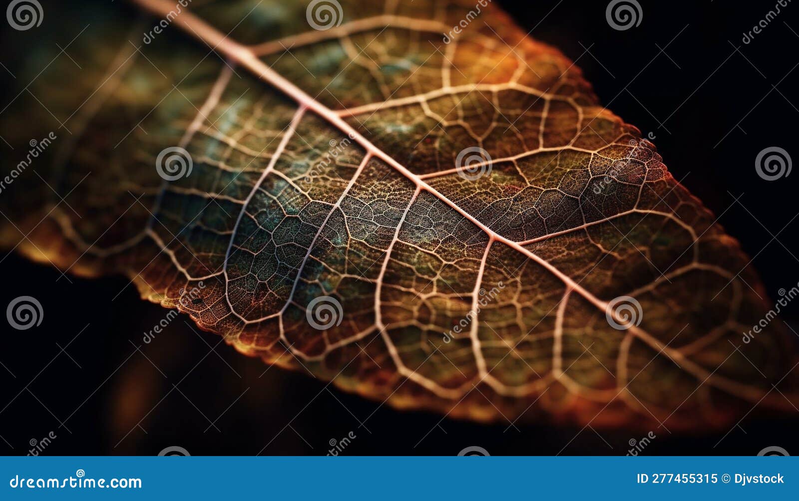 Vibrant Leaf Vein Pattern, Nature Fractal Design Generated by AI Stock ...