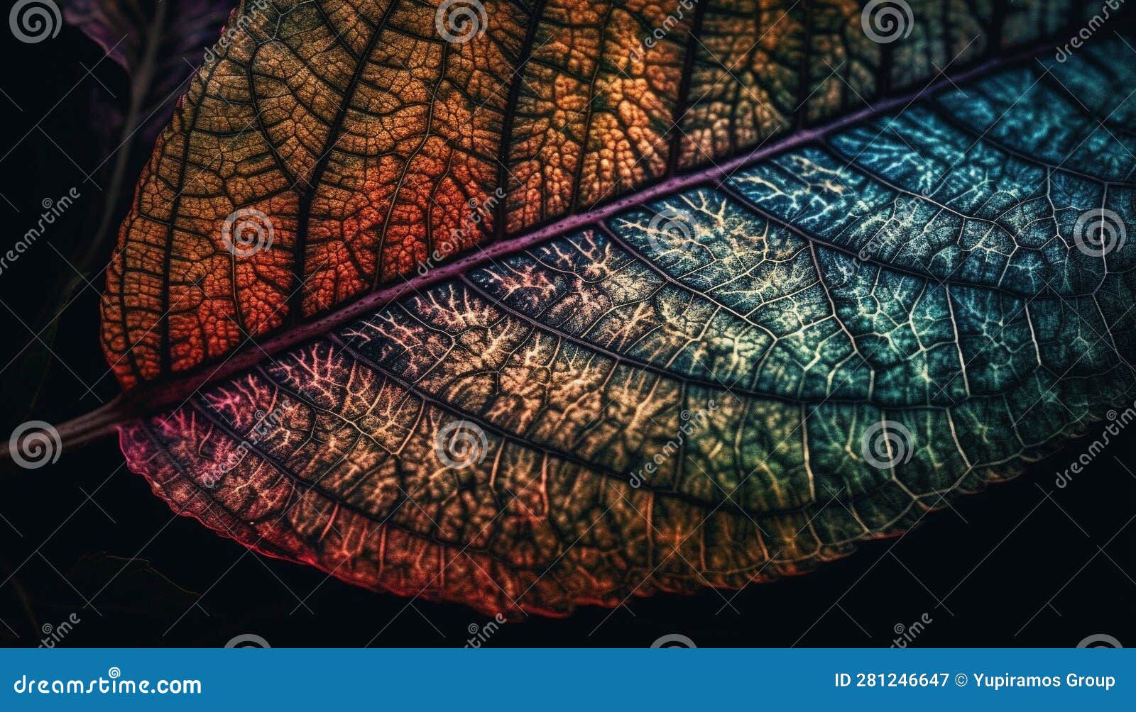 Vibrant Leaf Vein Pattern on Organic Tree in Autumn Forest Generated by ...
