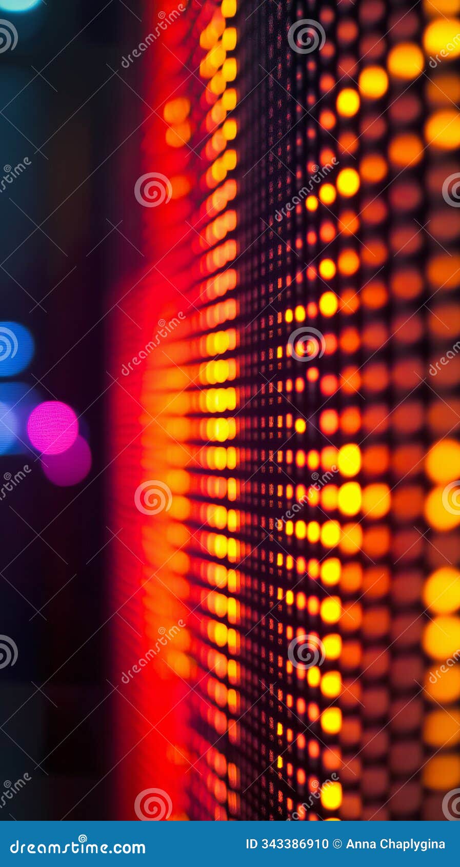 Vibrant Led Light Display with Abstract Red and Orange Patterns Stock ...