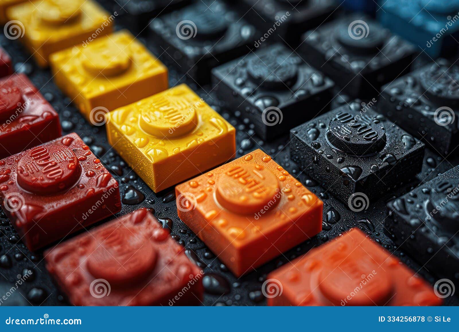 Vibrant Lego Block Pattern On Black Background Royalty-Free Stock Image ...