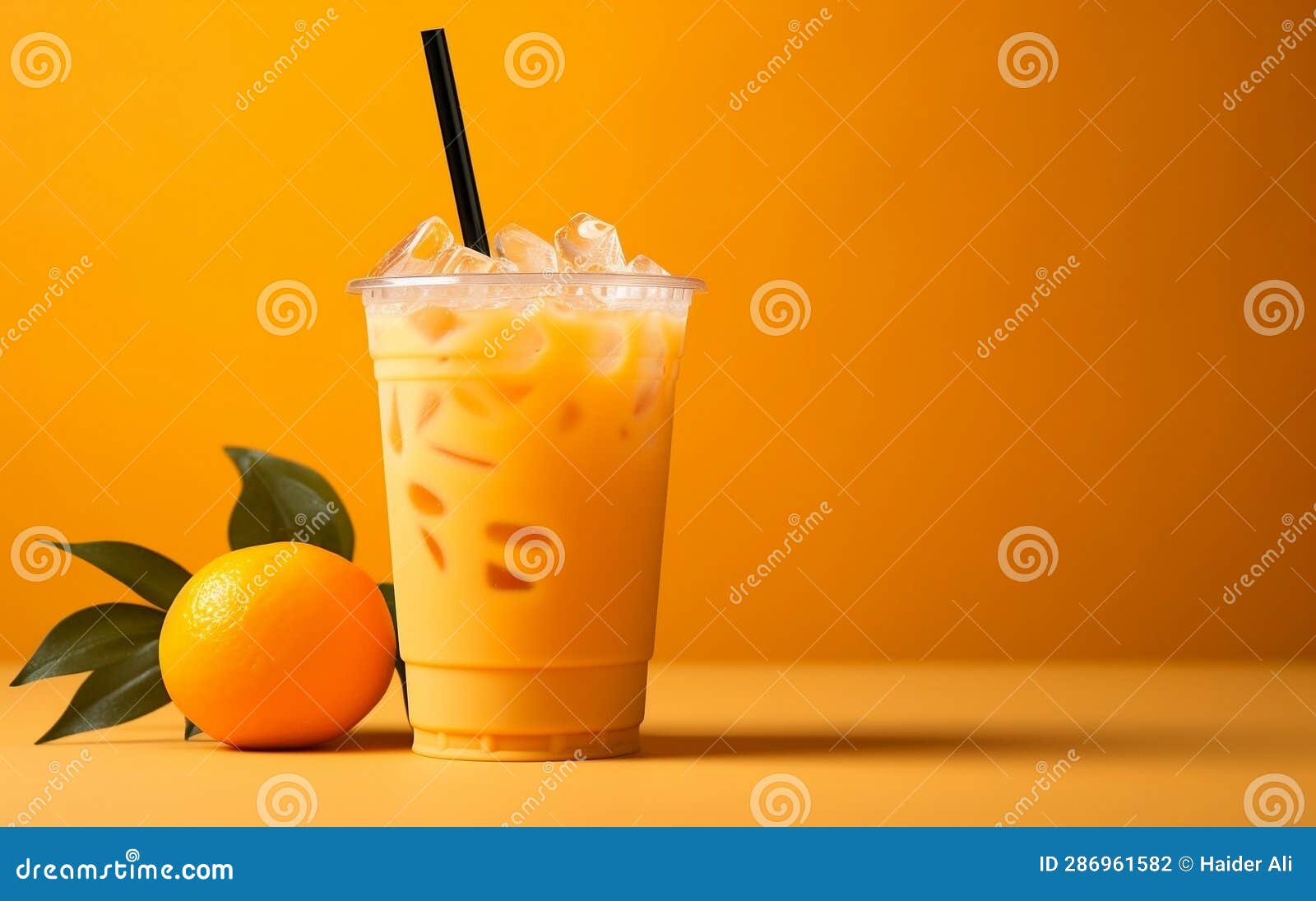 Vibrant Lemon Ice Bubble Tea Refreshment. Generative AI Stock Photo ...