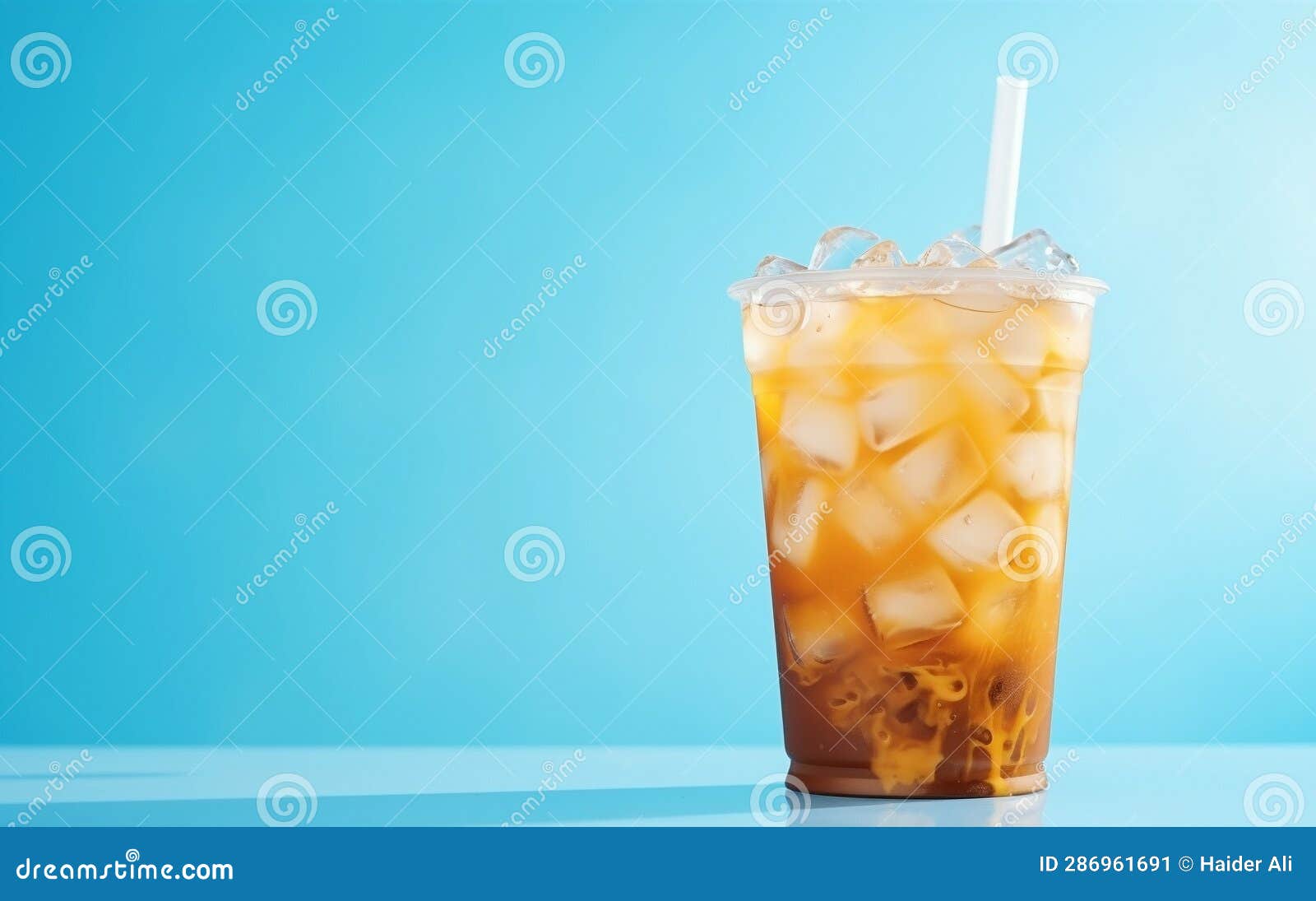 Vibrant Lemon Ice Bubble Tea Refreshment. Generative AI Stock ...