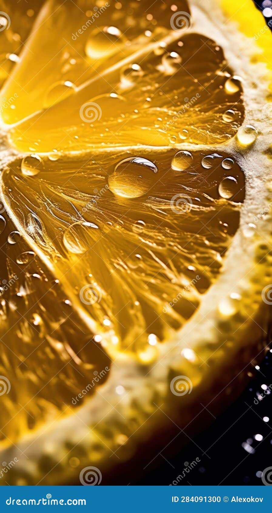 Vibrant Lemon Slice Close-Up with Extreme Macro AI Generated Stock ...