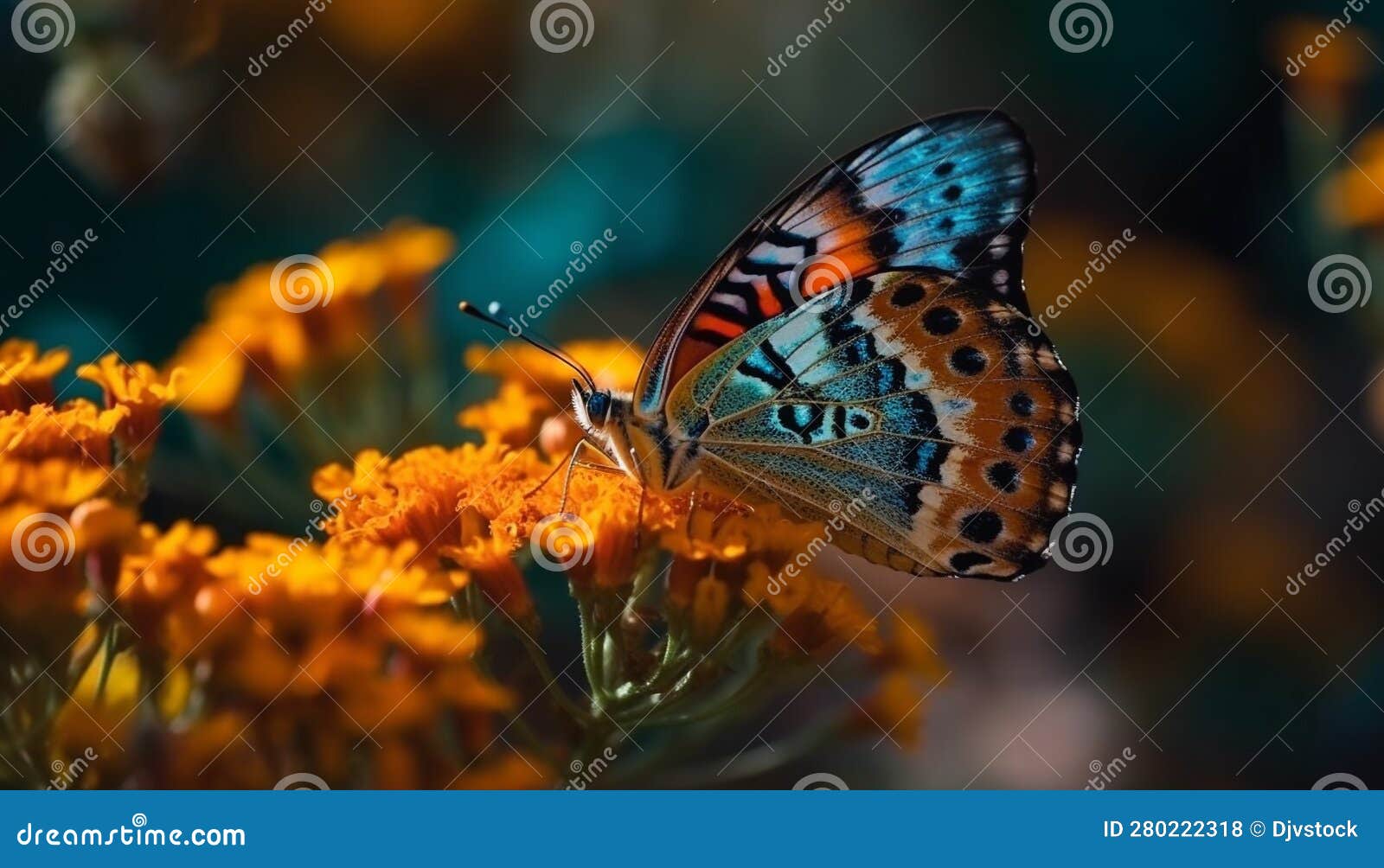 Vibrant Lepidoptera Pollinate Yellow Flower in Tranquil Springtime ...