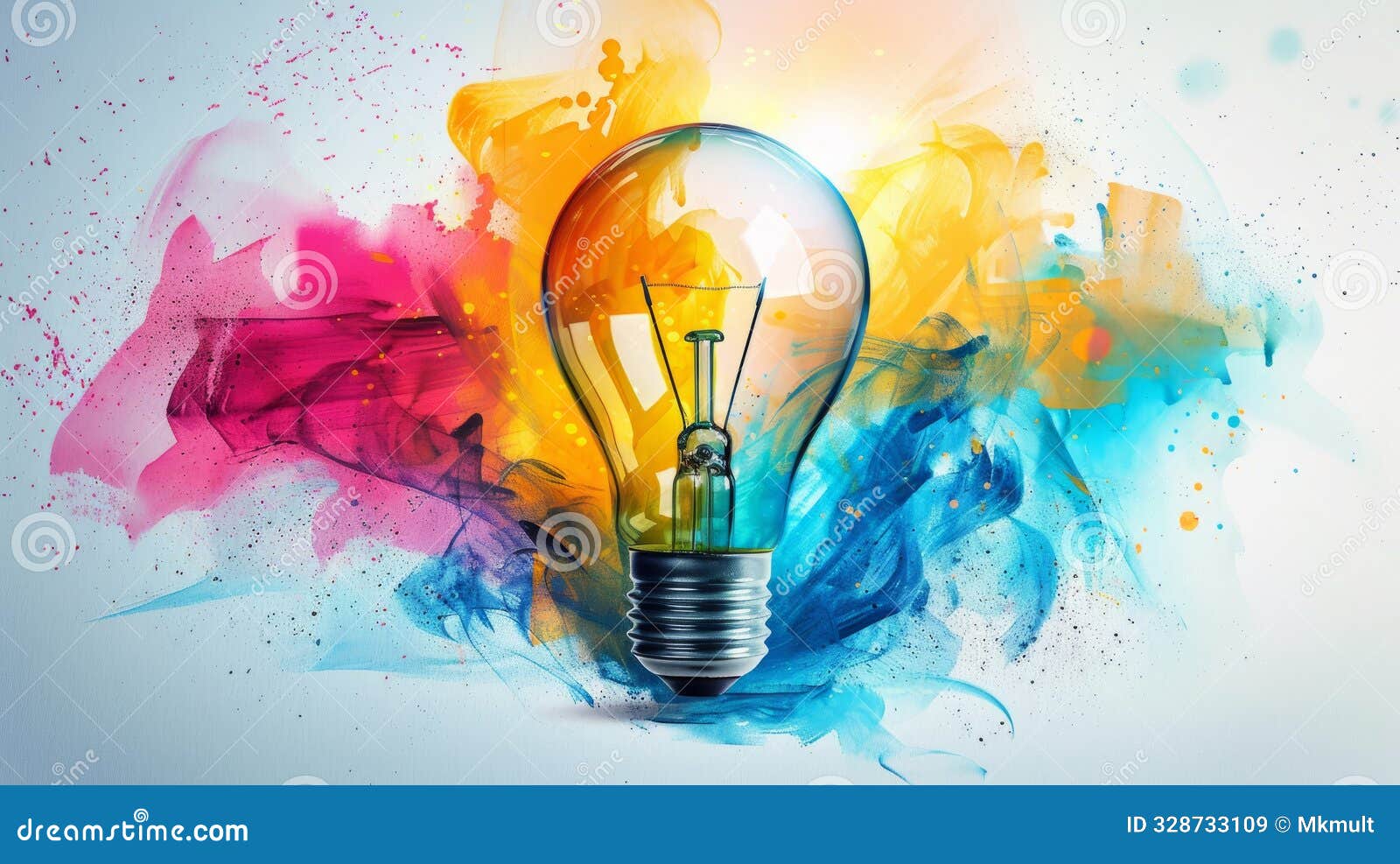 Creative Light Bulb Symbolizing Innovative Ideas with Colorful Artistic ...