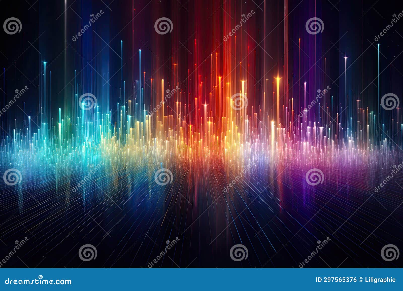 Vibrant Light Rays Spectrum. Dynamic Luminous Lines Abstract Background ...