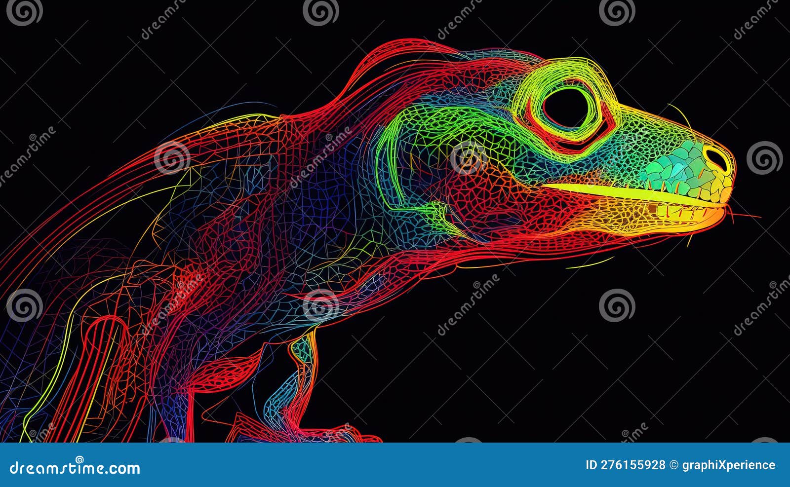 Vibrant Line Art of an Gekko Stock Illustration - Illustration of ...