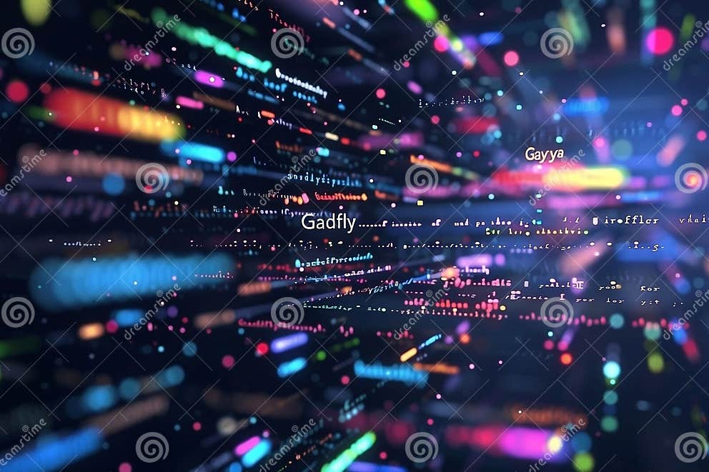 Colorful Code on Dark Background for Software Development Stock ...