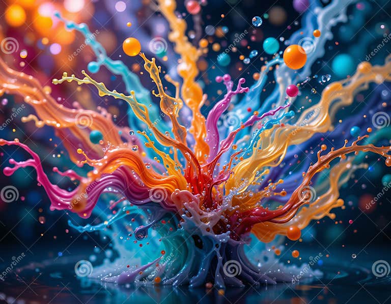 Vibrant Liquid Forms and Dynamic Object Collisions with Water Splash ...
