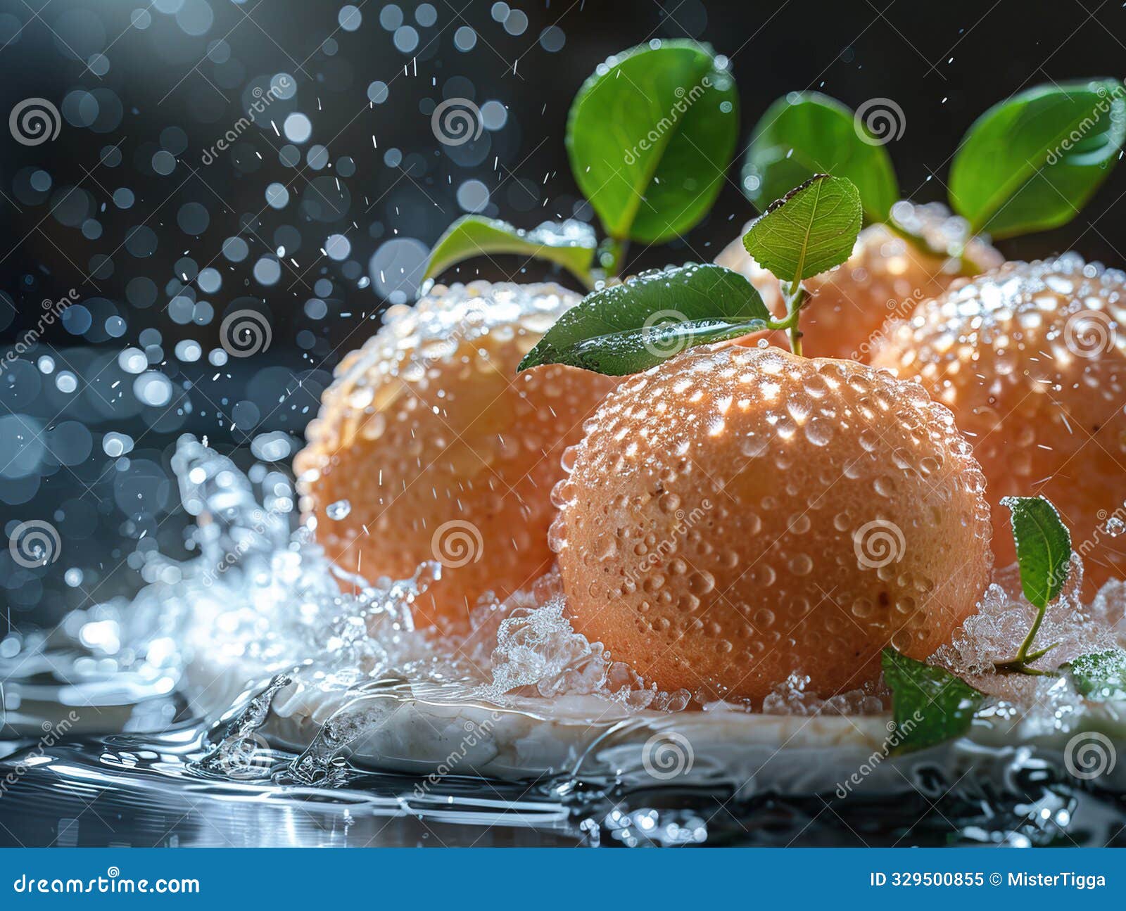 Vibrant LONGAN Splashing with Ice on Elegant Black Background Stock ...
