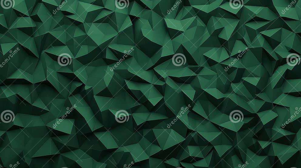 Vibrant Low Poly Design Featuring Green and Black Triangles, Perfect ...