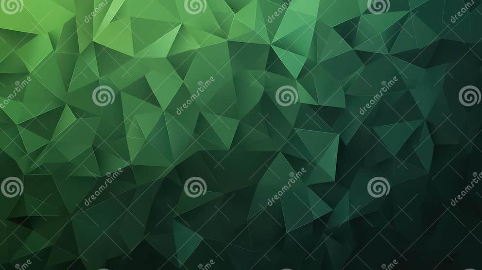 Vibrant Low Poly Design Featuring Green and Black Triangles, Perfect ...