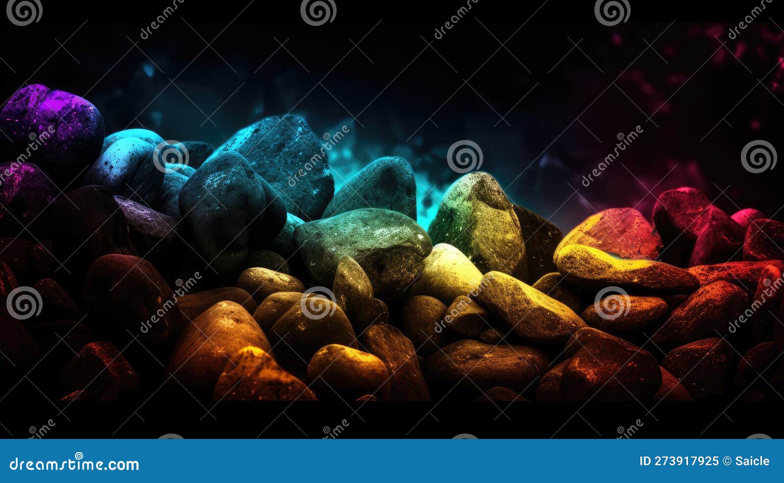 Vibrant Luminous Stones Background. Generative AI Stock Illustration ...