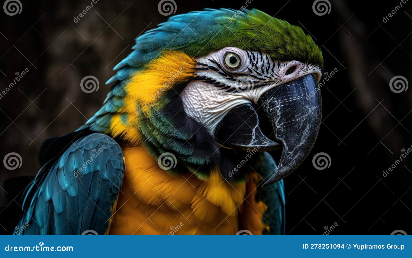 Vibrant Macaw Perched on Branch in Rainforest Generated by AI Stock ...