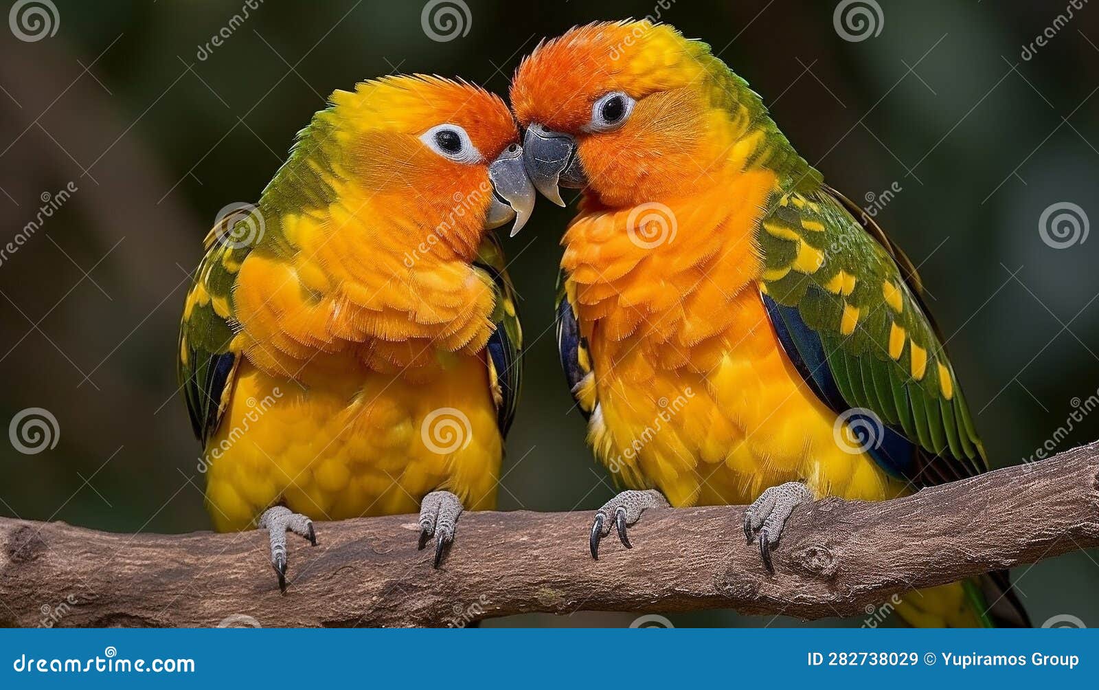 Vibrant Macaw Perching on Branch, Looking at Camera with Beak Generated ...