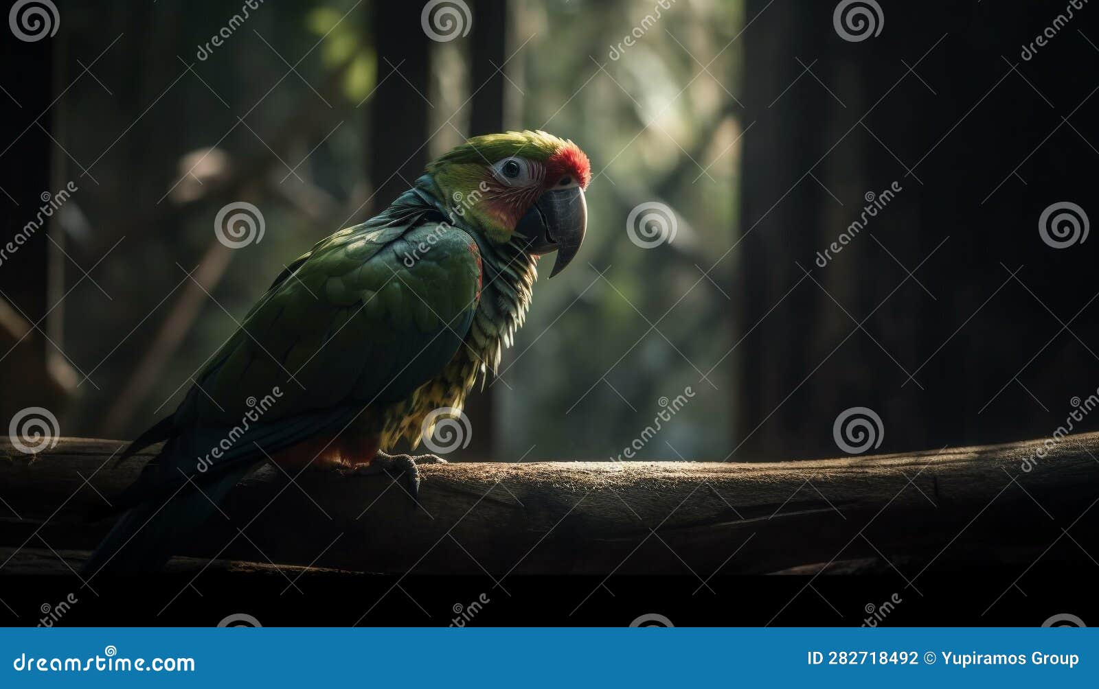 Vibrant Macaw Perching on Branch, Looking at Camera in Nature Generated ...