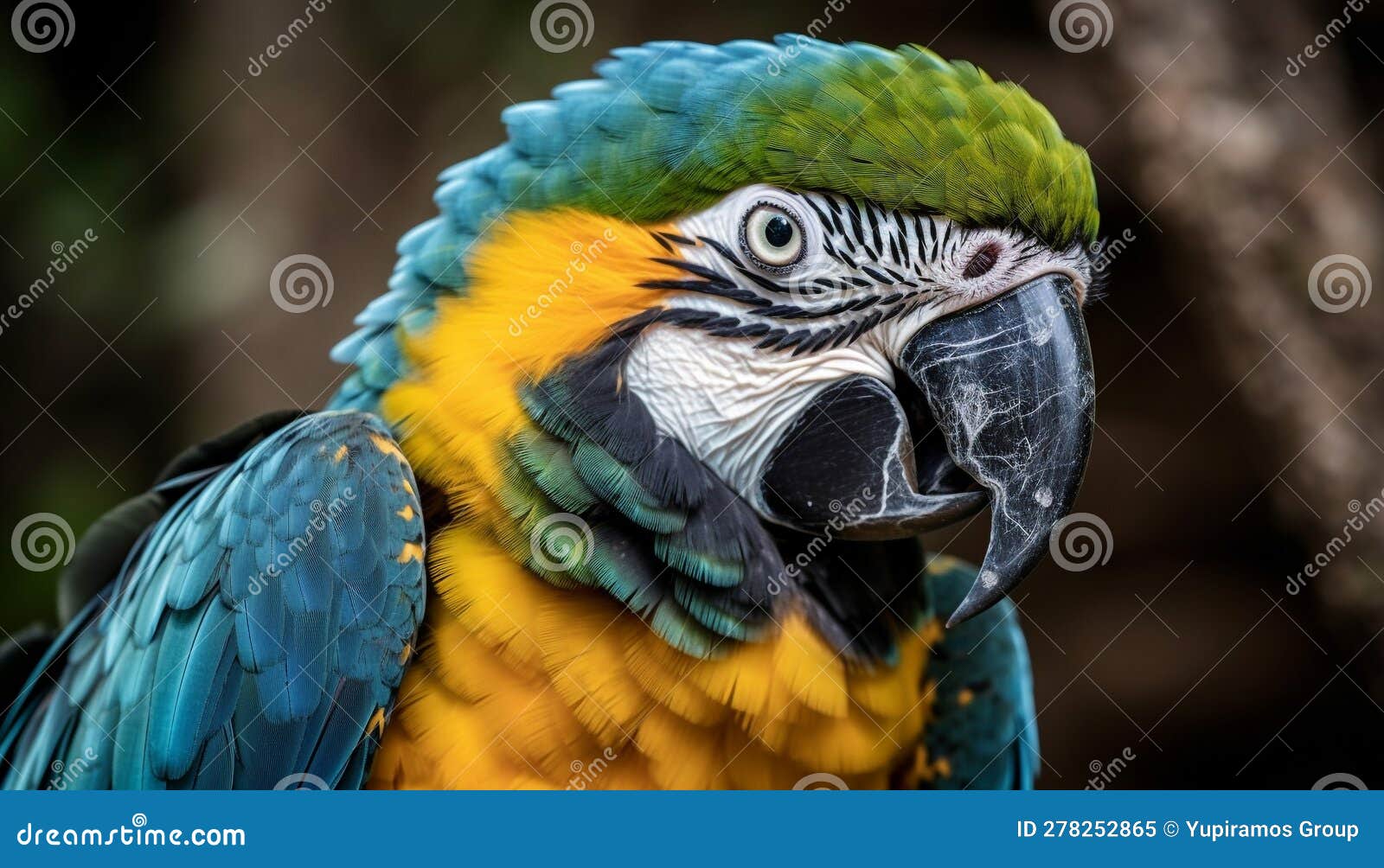 Vibrant Macaw Perching on Branch in Rainforest Generated by AI Stock ...