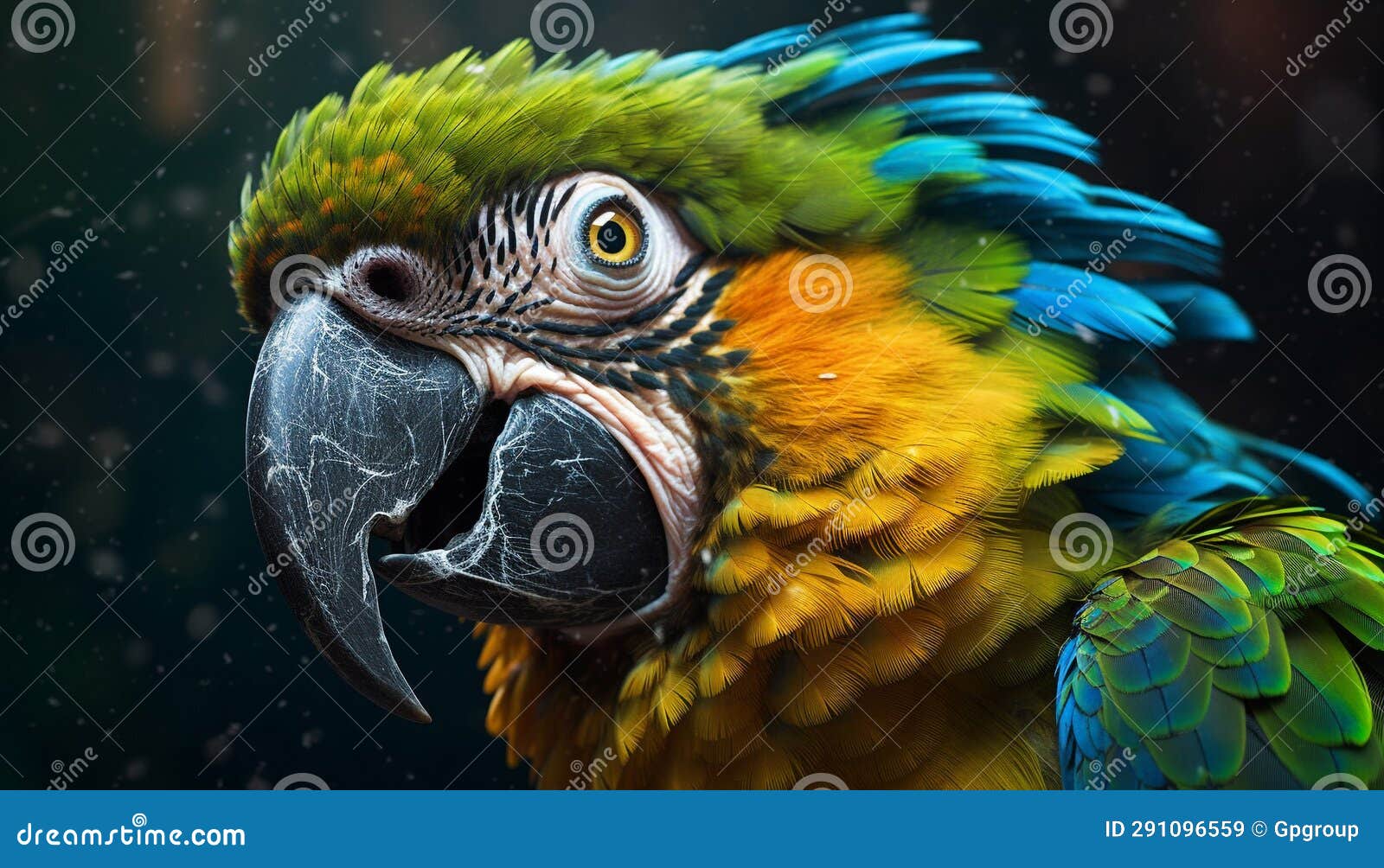 Vibrant Macaw Perching on Branch, Showcasing Beauty in Nature Generated ...