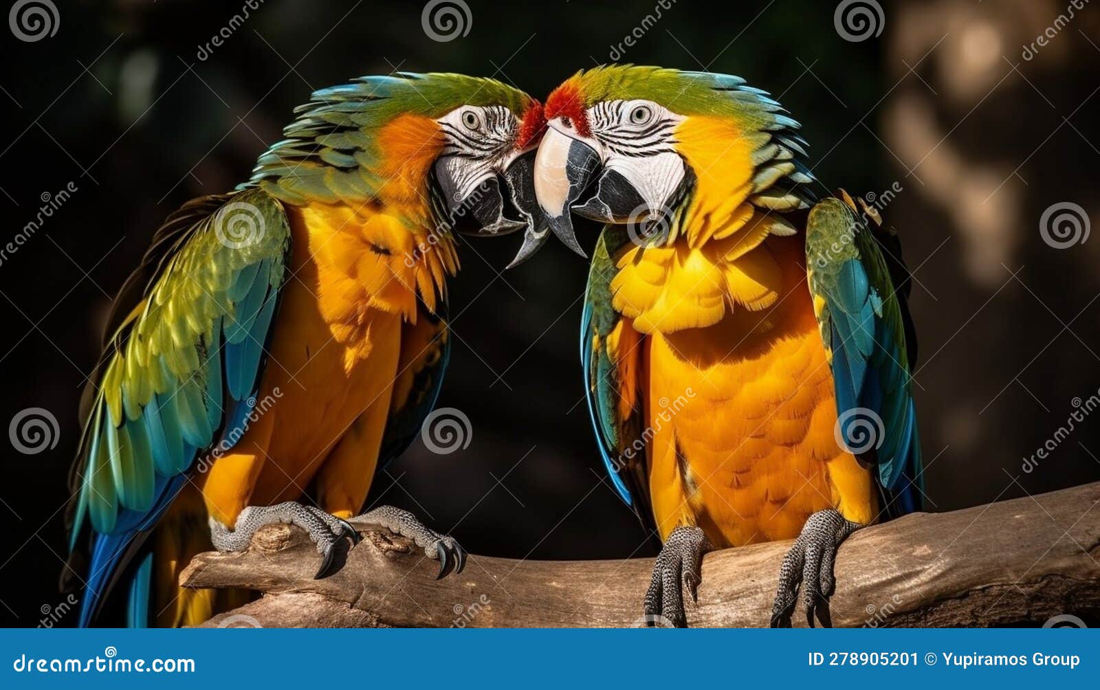 Vibrant Macaw Perching on Branch, Showcasing Multi Colored Feather ...
