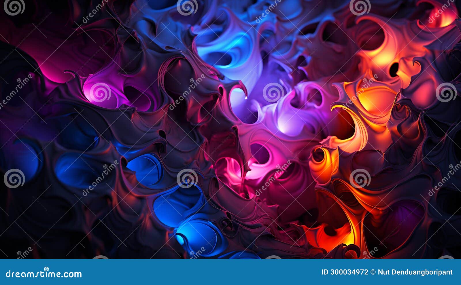 Vibrant Magenta and Midnight Blue Neon Lights Abstract Pattern Stock ...